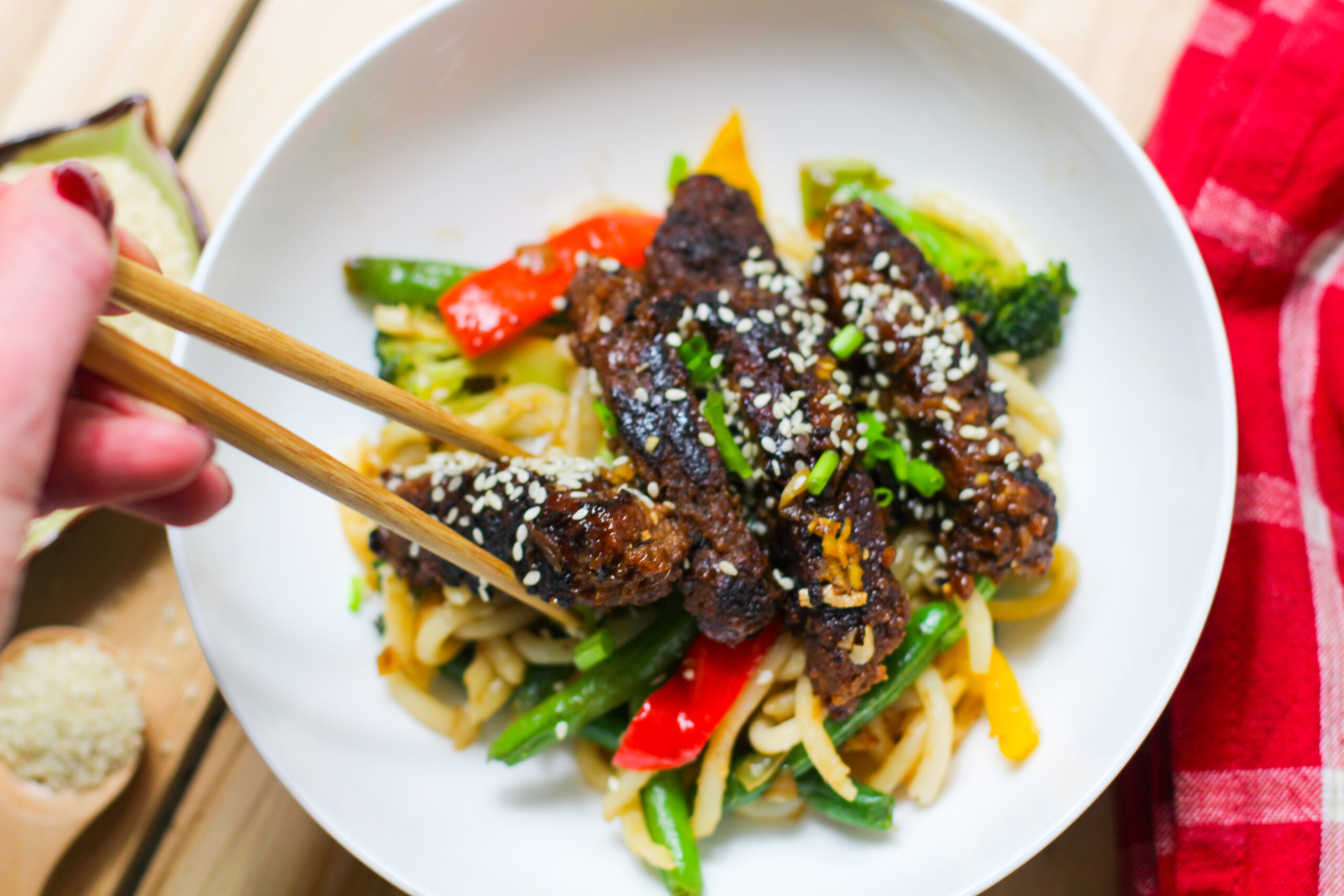 Stir-Fried "Beef" Seitan - Susan Cooks Vegan