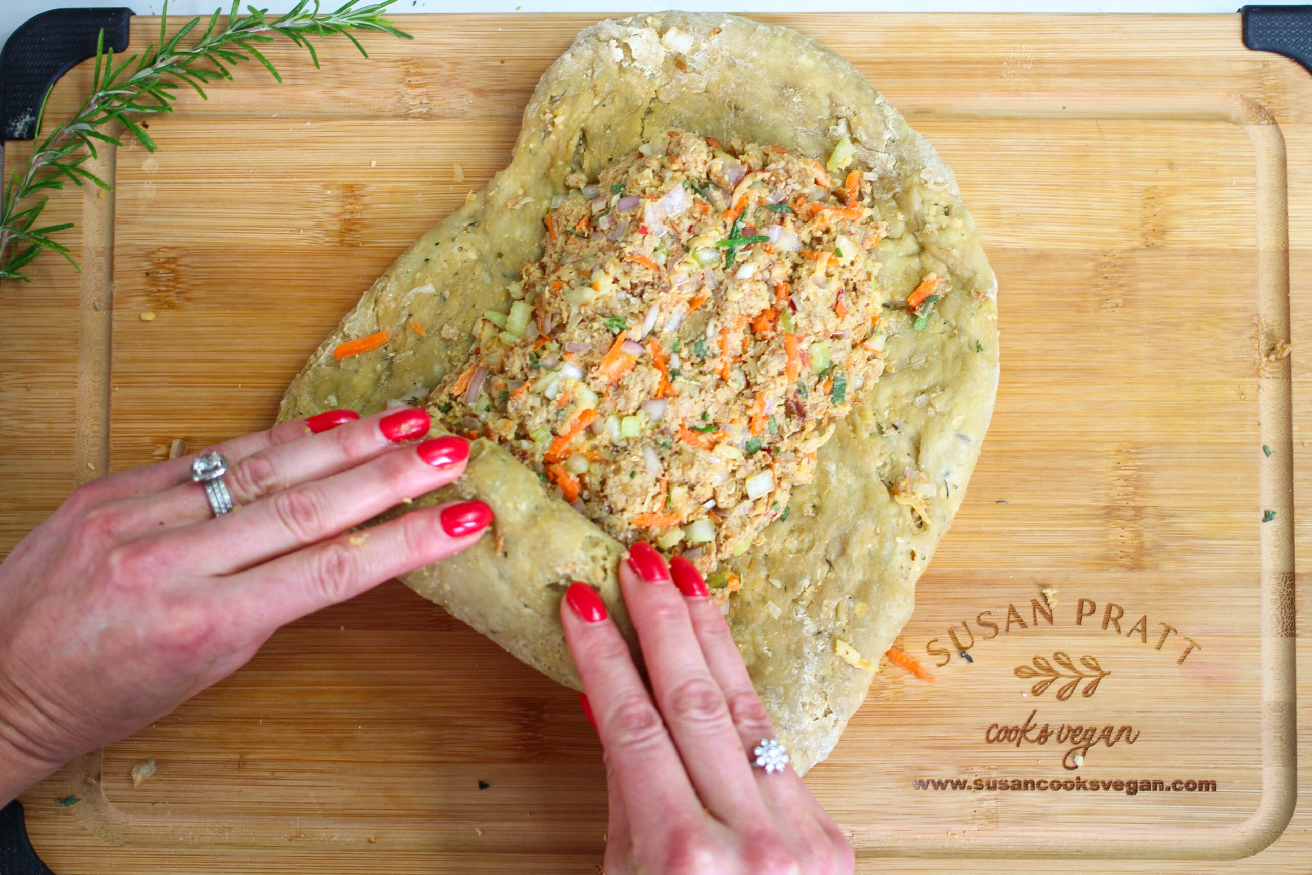 How To Make a Seitan "Turkey" Stuffing Roast - Susan Cooks Vegan